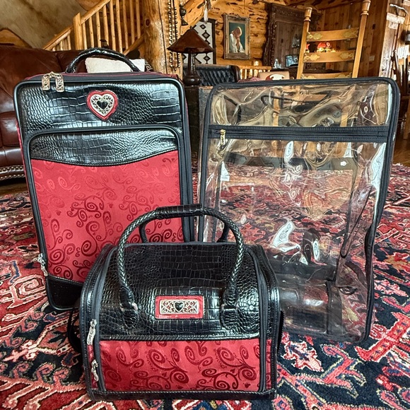 Brighton | Bags | Brighton Red And Black Travel Bag Set | Poshmark